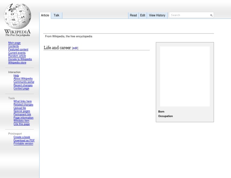 Life and Career: From Wikipedia, The Free Encyclopedia | PDF