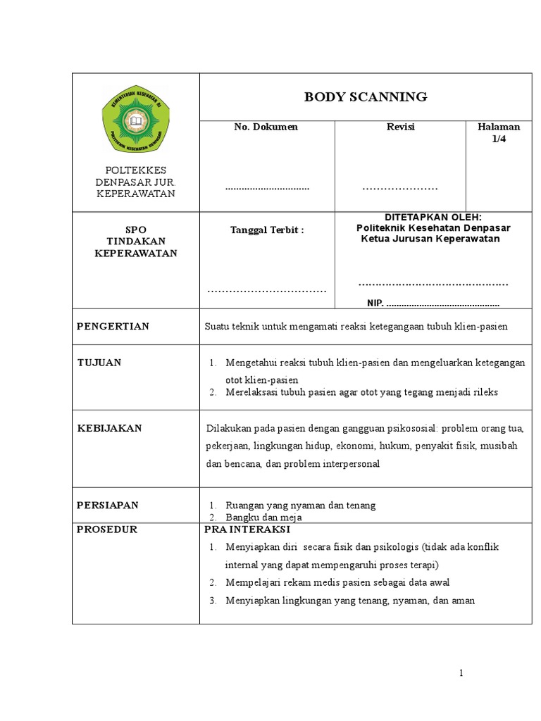 Sop Body Scanning | PDF