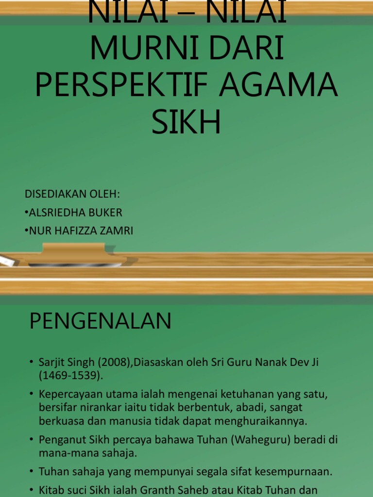 Nilai Nilai Murni Dari Perspektif Agama Sikh | PDF