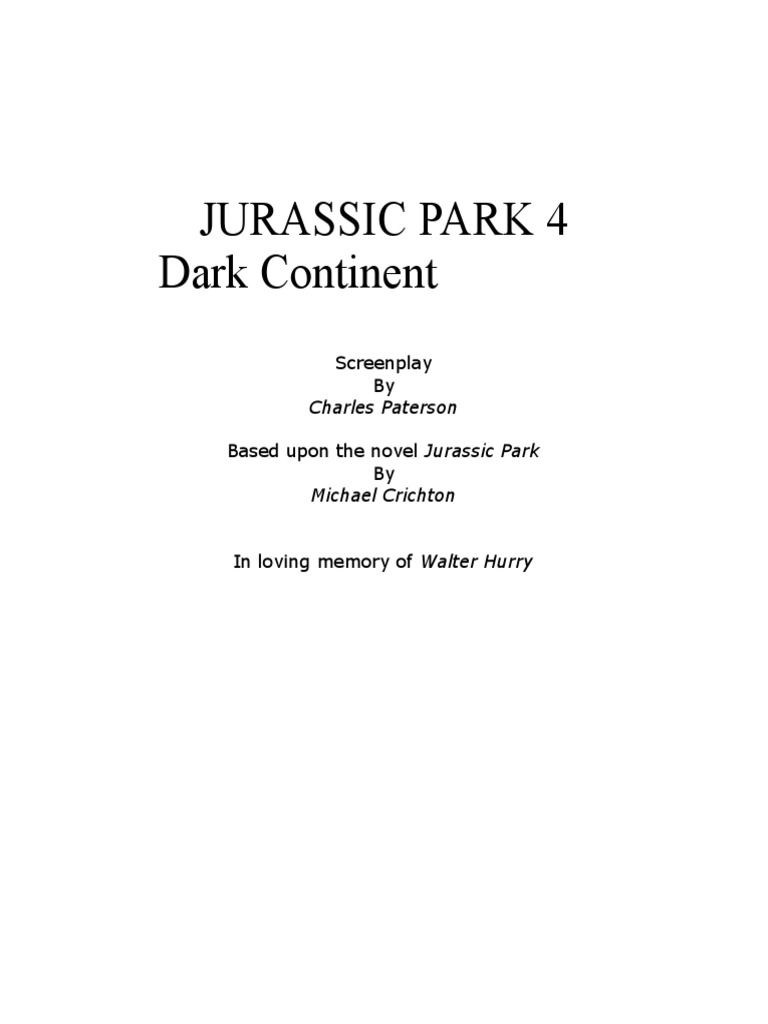 Jurassic Park 4: Dark Continent | PDF | Leisure
