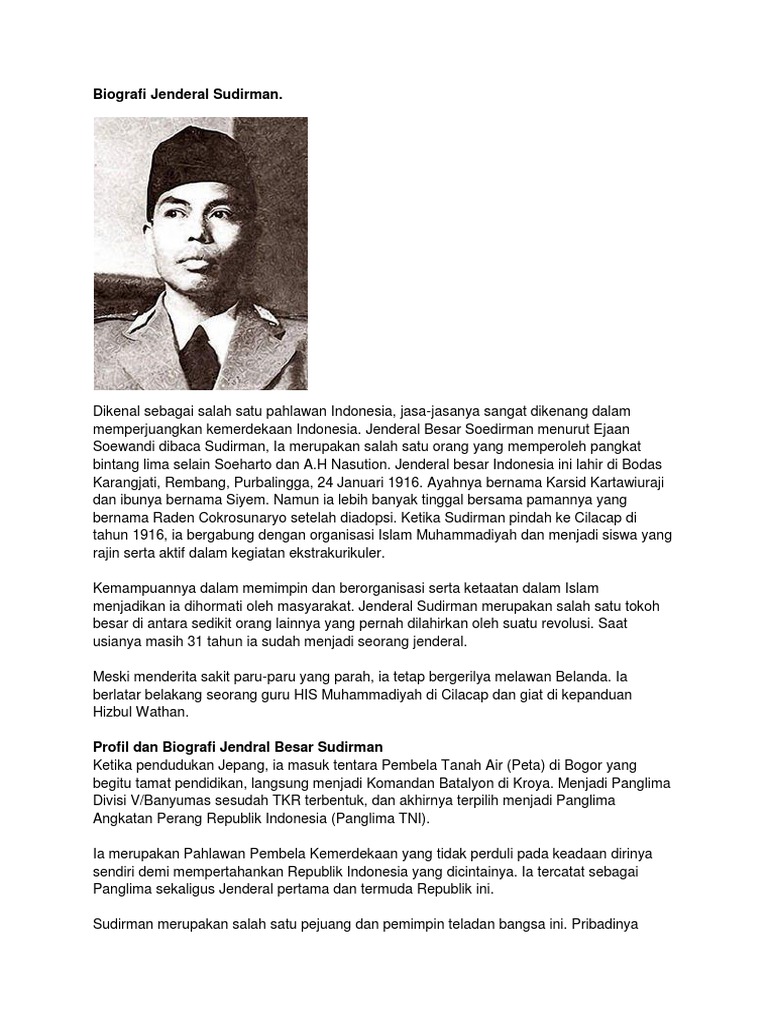 Biografi Jenderal Sudirman | PDF