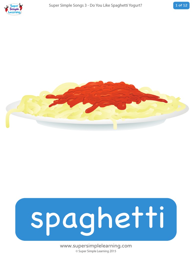 Do You Like Spaghetti Yogurt Flashcards PDF | PDF