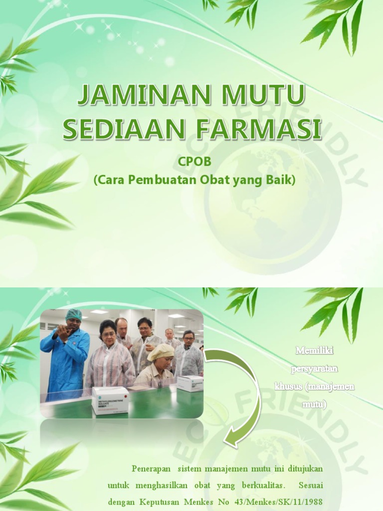 Cpob Jaminan Mutu Sediaan Farmasi Kel 1 | PDF