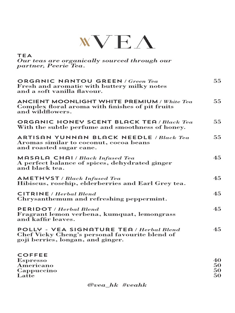 VEA - 30 - Digestif Menu | PDF