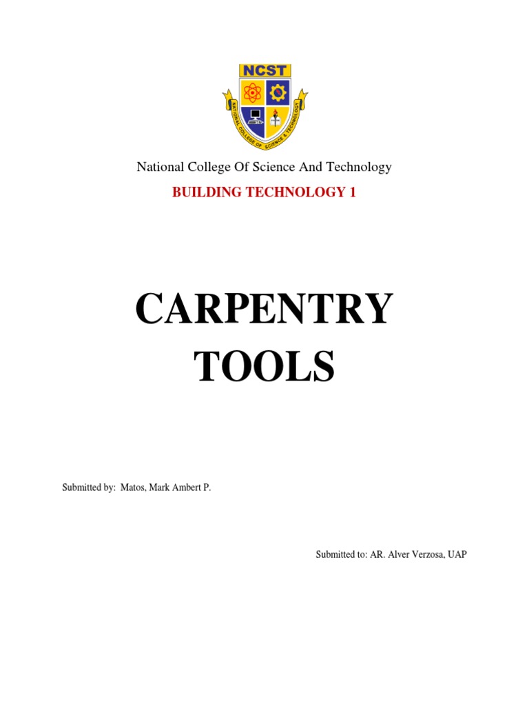 Carpentry Tools: National College of Science and Technology | PDF ...