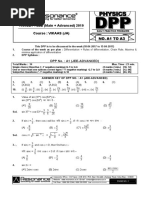 E - Class XI Physics DPP Set (01) - Mathematical Tools | PDF | Space | Functions And Mappings