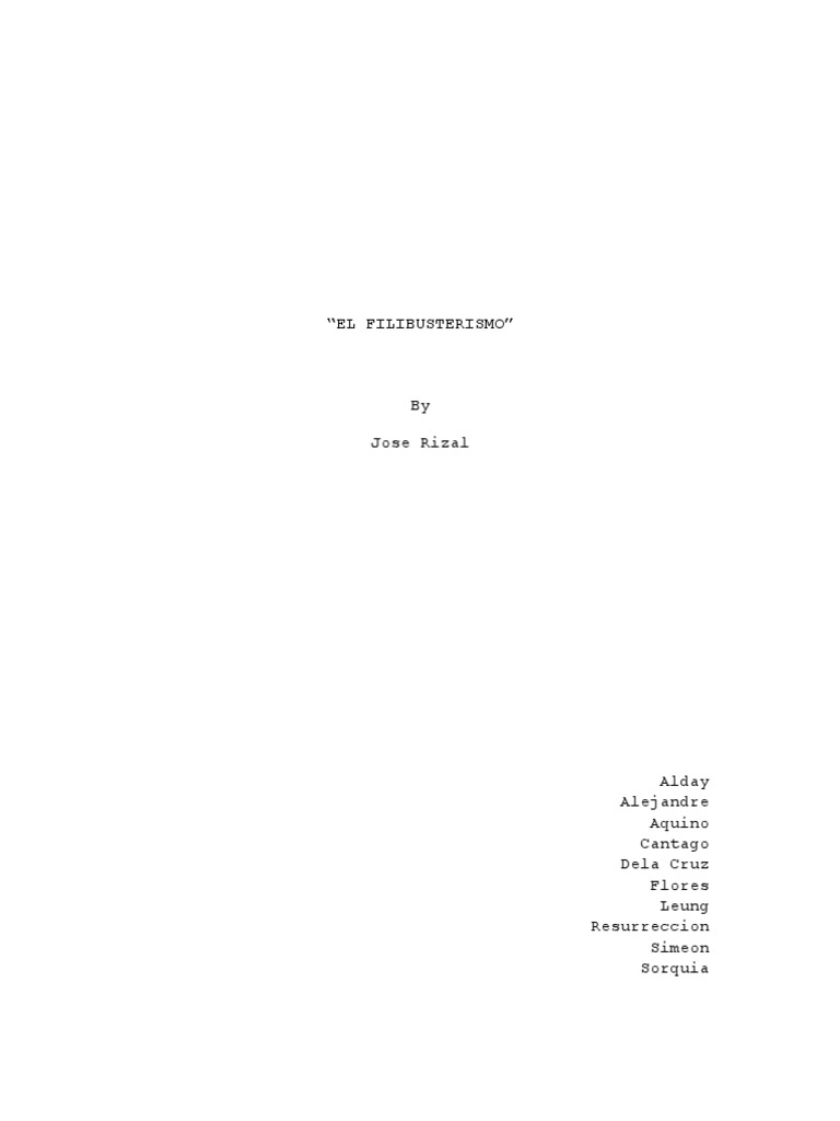 El FilibusterismoKabanata 1718 | PDF