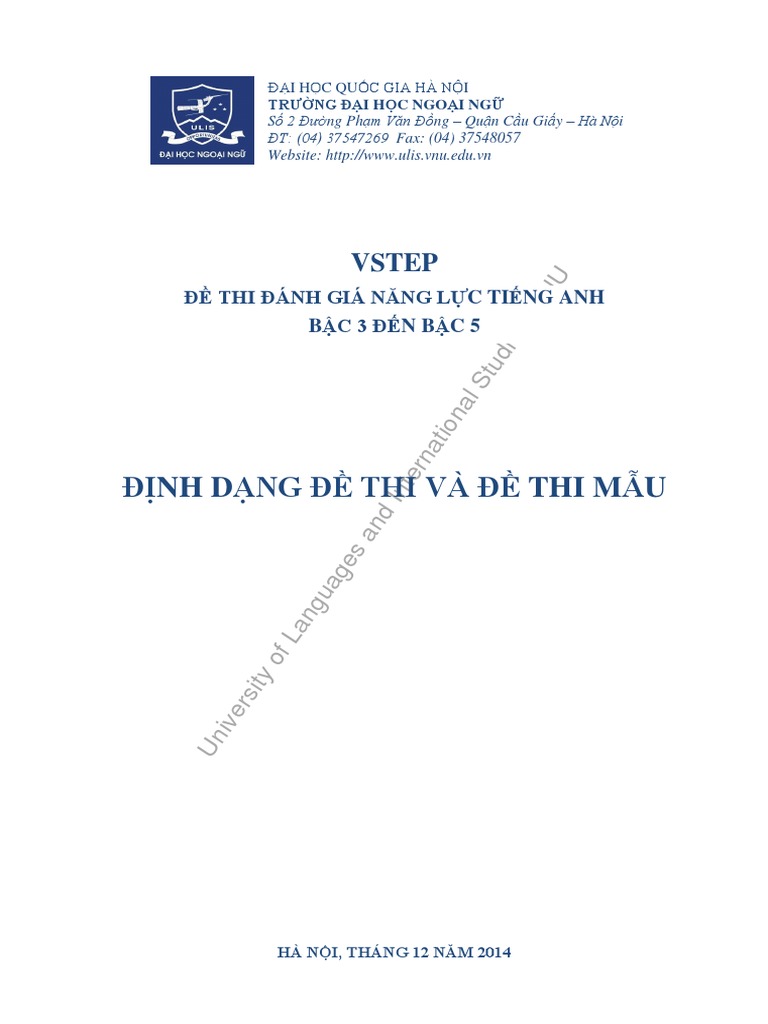 Vstep Sample Test PDF | PDF