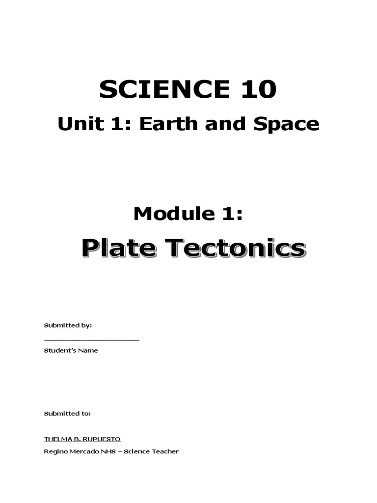 Science 10unit1m1act | PDF | Plate Tectonics | Structural Geology