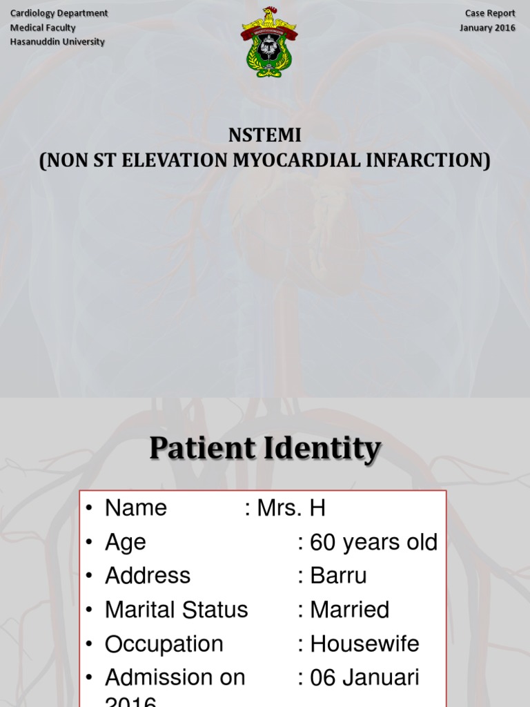 Nstemi (Non ST Elevation Myocardial Infarction) | PDF | Heart ...