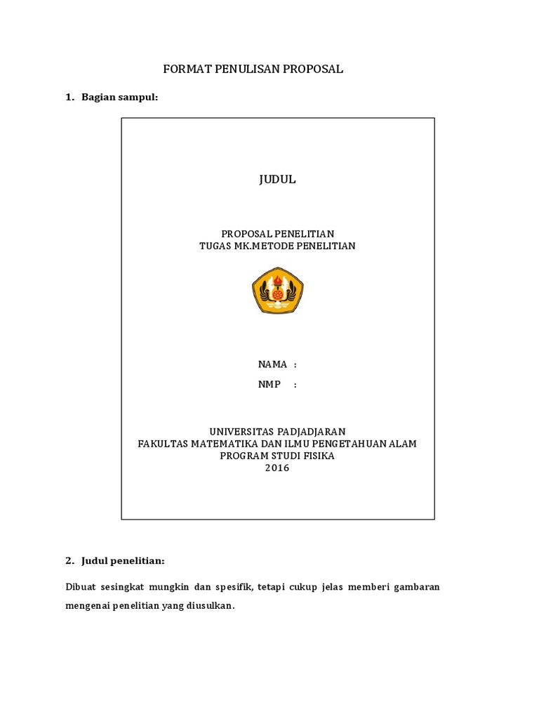 Format Penulisan Proposal | PDF