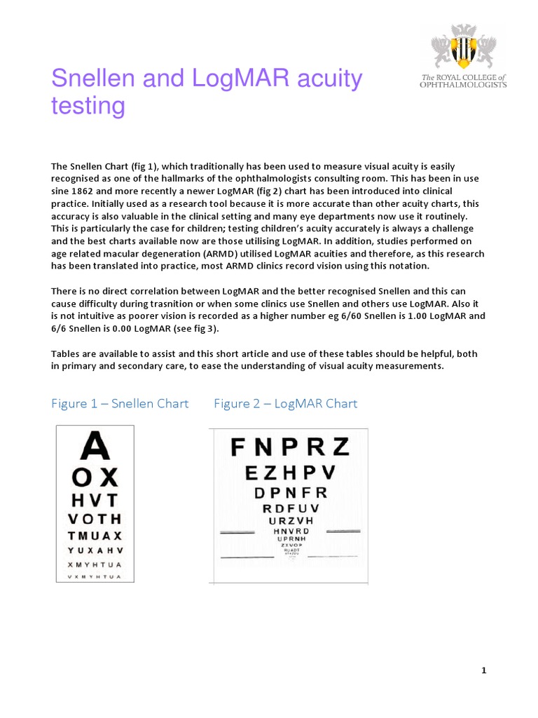LogMAR Vs Snellen | PDF