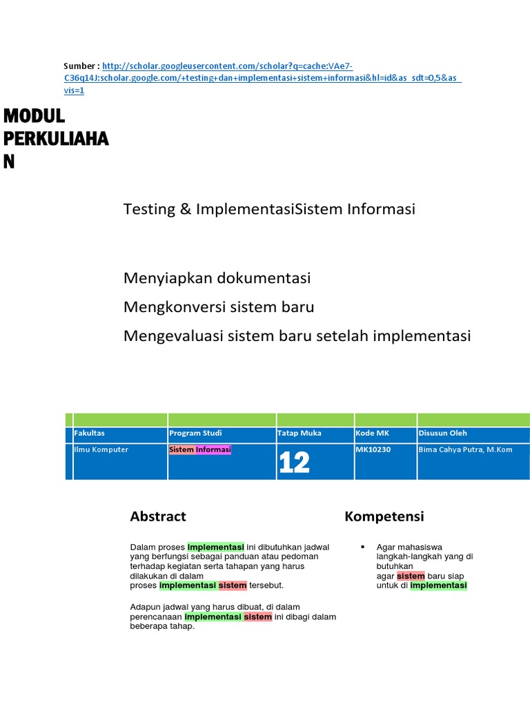 Test Dan Implementasi Sistem Informasi | PDF | Bisnis | Teknologi ...