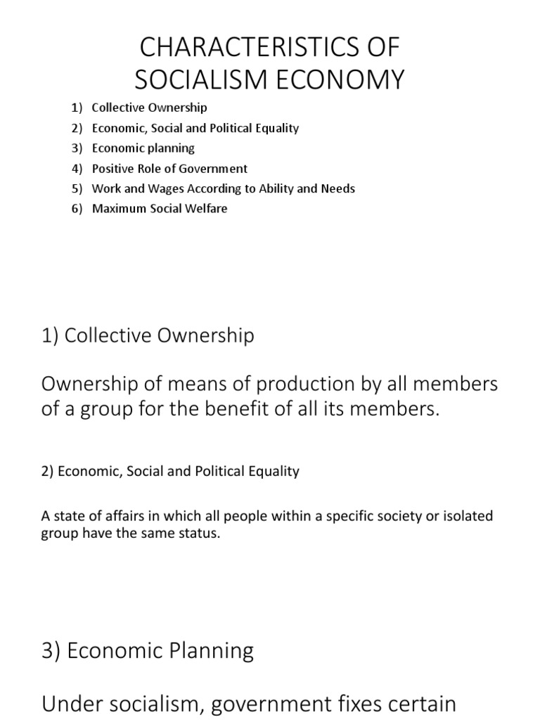 Characteristics of Socialism Economy | PDF