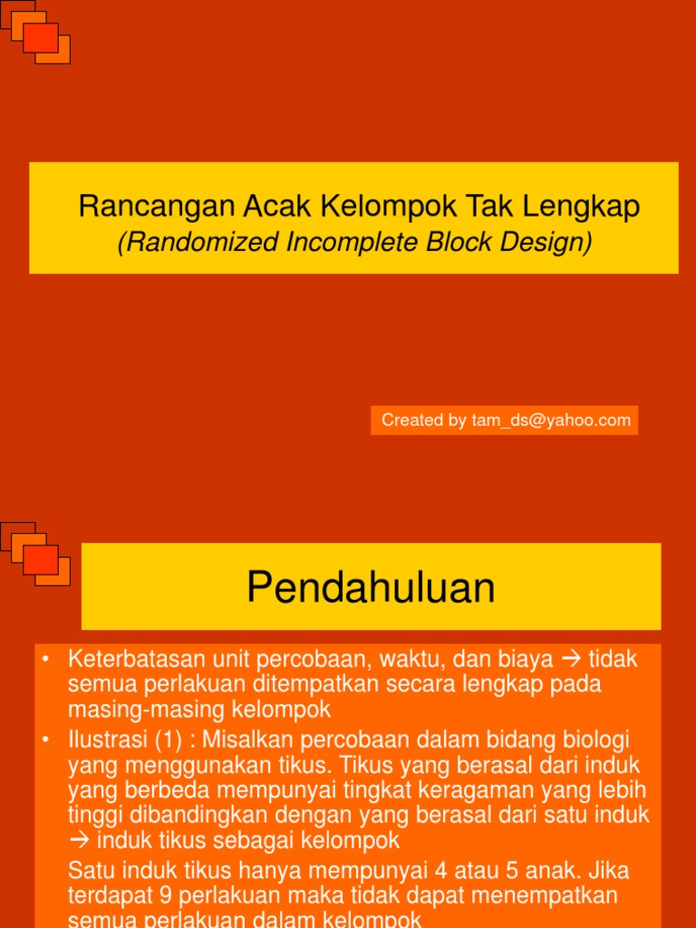 Rancangan Blok Tak Lengkap Acak | PDF