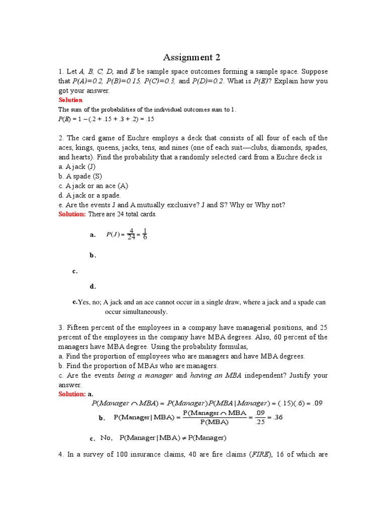 Solution of Assignment2 | PDF | Fraud | Probability