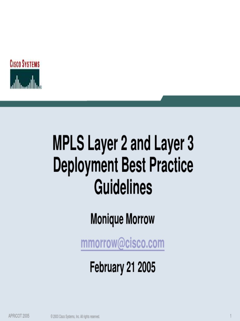 MPLS Layer 2 and Layer 3 Deployment Best Practice Guidelines | PDF | Radius | Multiprotocol ...