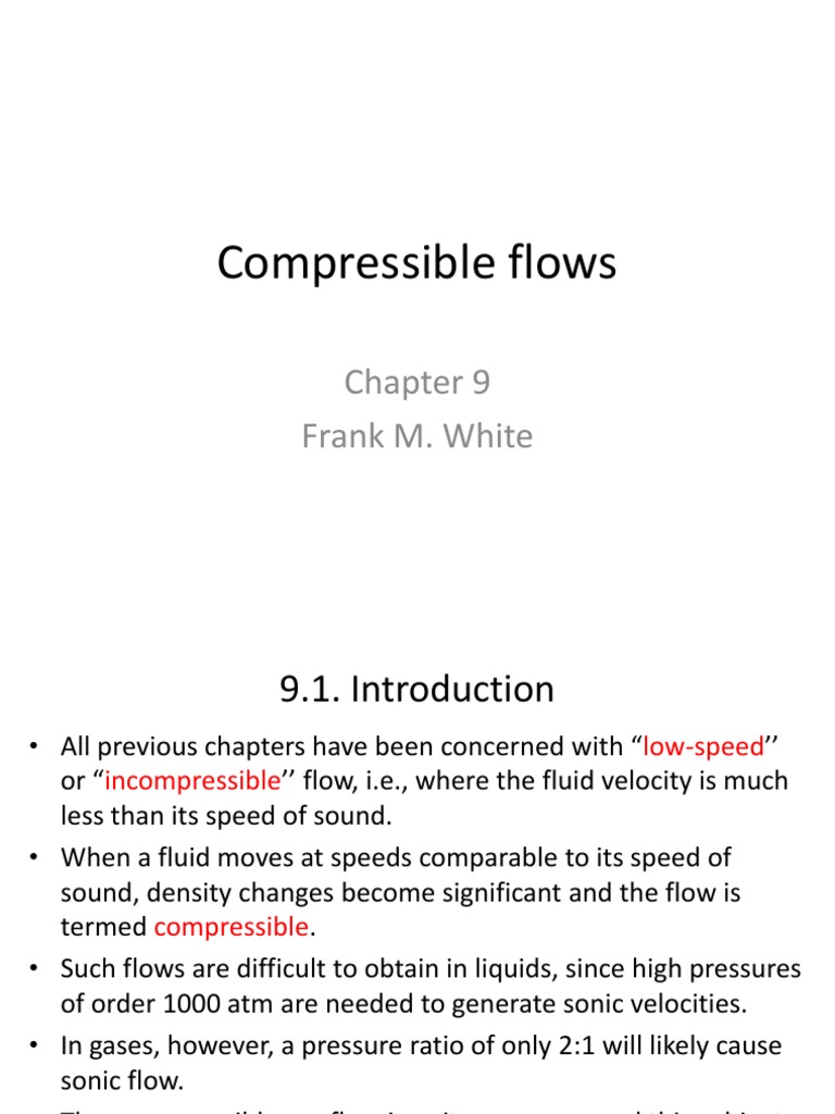Updated Slides of Compressible Flows | PDF | Compressible Flow | Fluid Dynamics