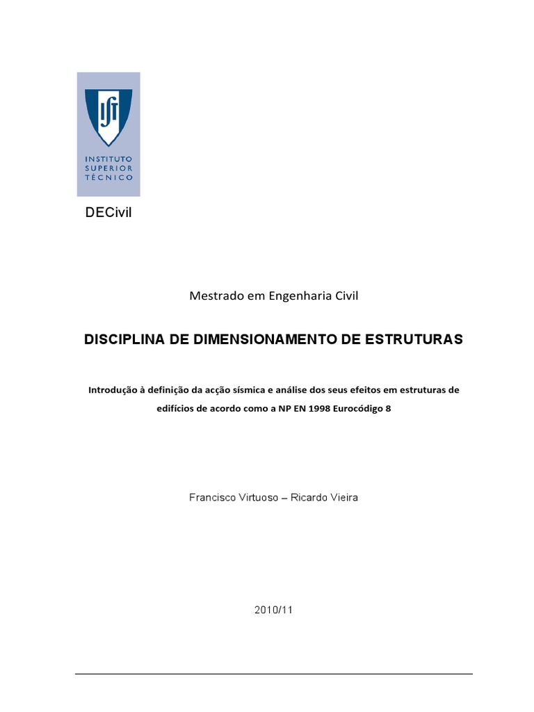 Introducao A Definicao Da Accao Sismica - Eurocodigo 8 PDF | PDF | Terremotos | Cálculo