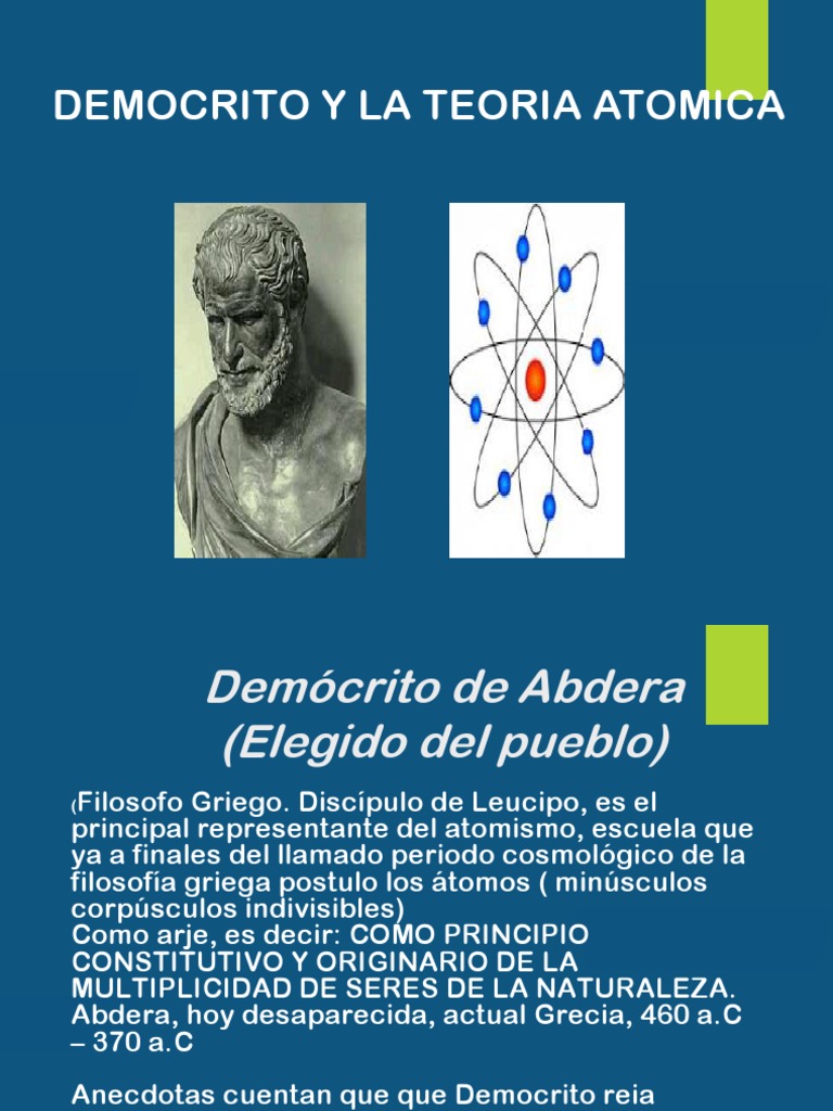 Demócrito y La Teoría Atómica | PDF | Filosofía griega antigua | Metafísica Demócrito y La Teoría Atómica | PDF | Filosofía griega antigua | Metafísica
