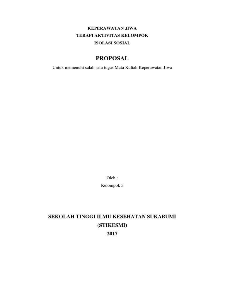 Proposal Keperawatan Jiwa Isos Tak | PDF | Karier & Perkembangan | Pengembangan Diri