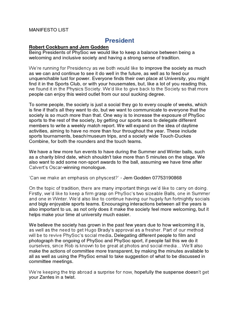 Manifesto List | PDF | Snapchat