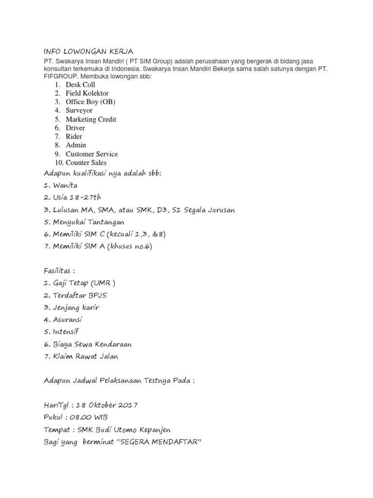 Rencana PT SIM | PDF