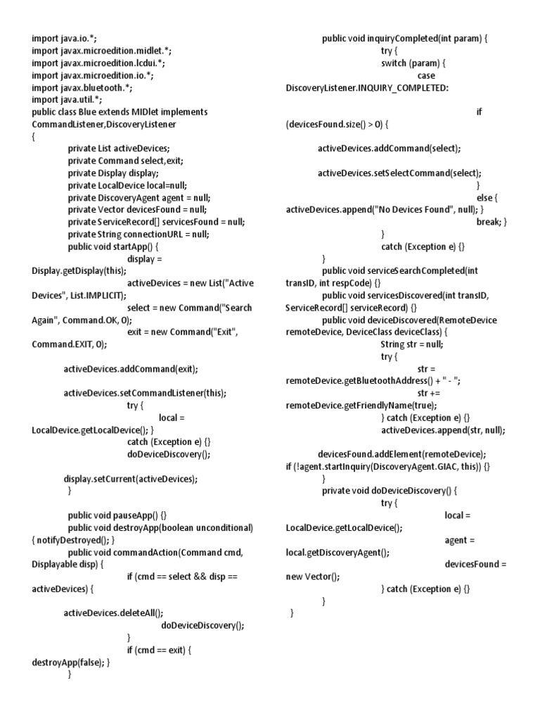 Exp 8 - J2ME Program For Mobile Node Discovery | PDF | Computer Programming | Software Engineering
