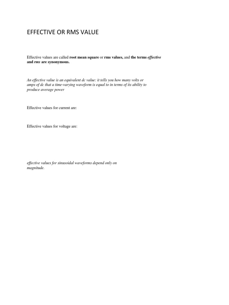 Effective or Rms Value | PDF