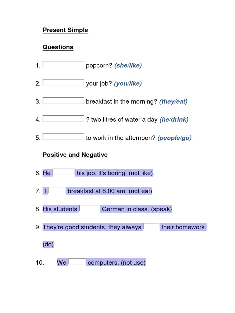 Present Simple 1 | PDF