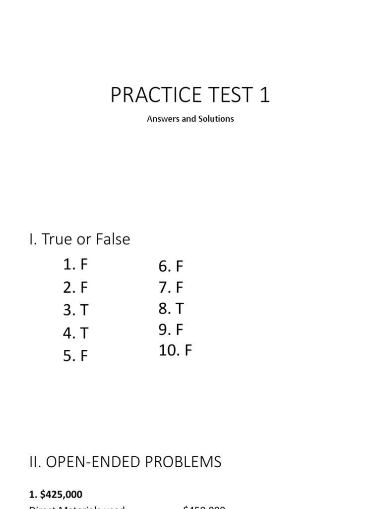Answer Key Practice Test 1 | PDF | Logic | Cognition