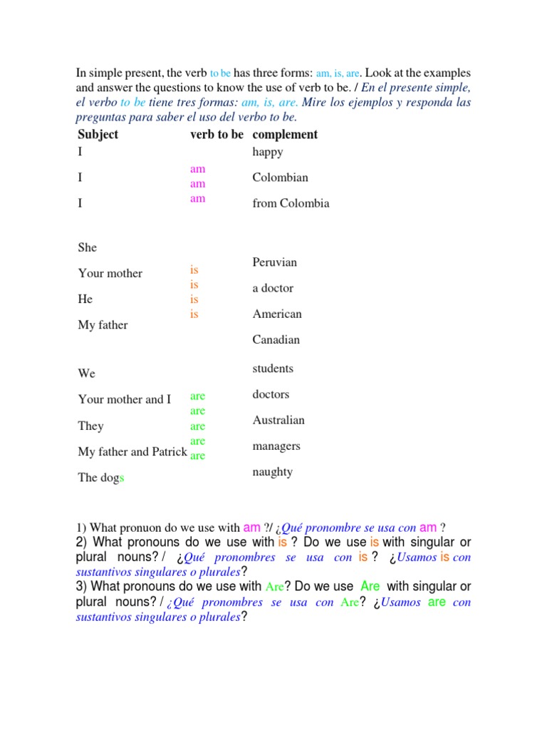 In Simple Present | PDF | Grammatical Number | Plural