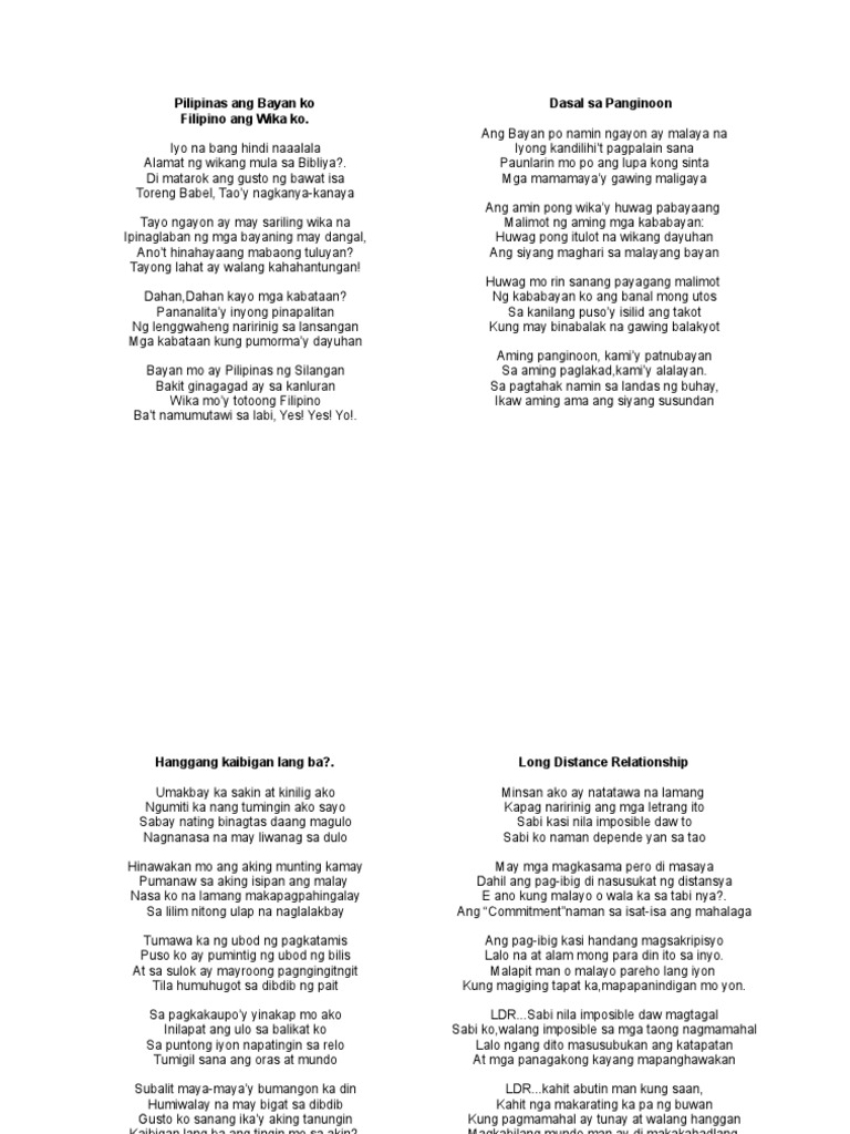 Kalipunan NG Mga Tula Sa Filipino | PDF