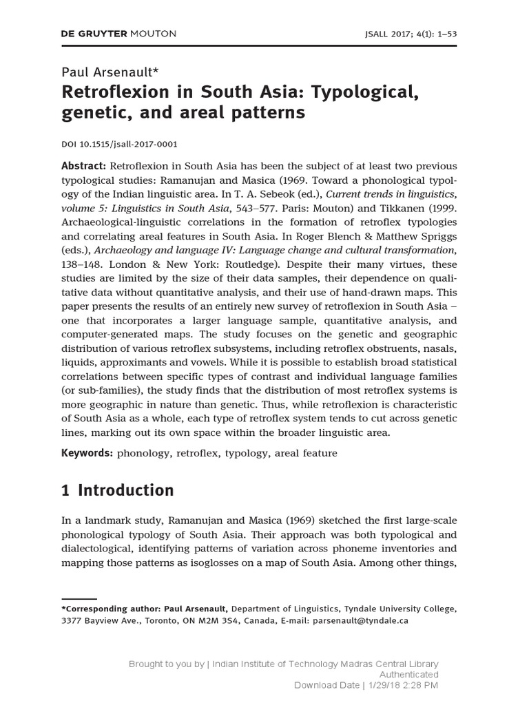 (Journal of South Asian Languages and Linguistics) Retroflexion in ...