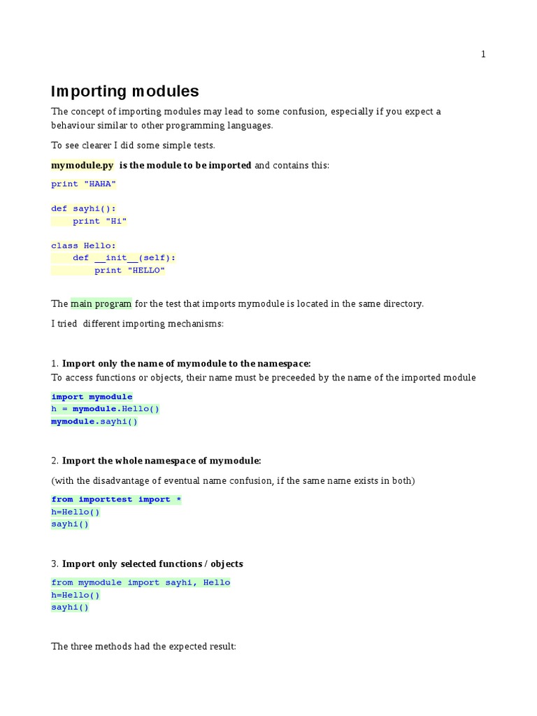 Importing Modules Mymodule Py Is The Module To Be Imported And 0904