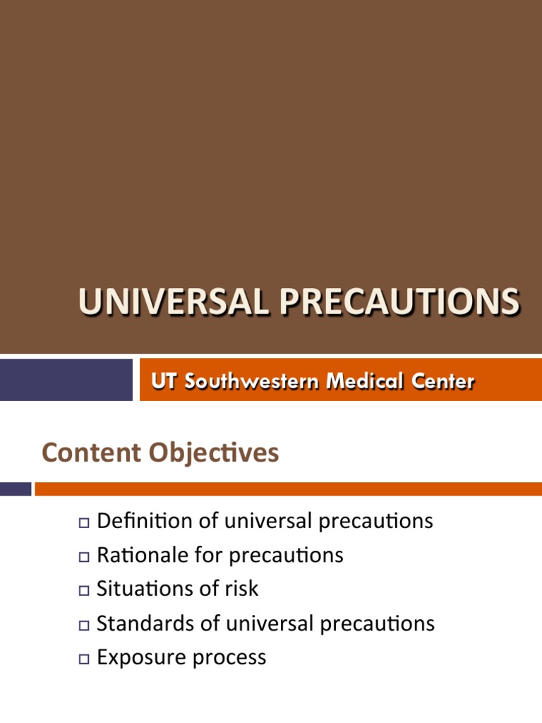 Universal Precautions | PDF | Glove | Infection