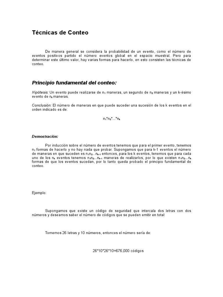 Técnicas de Conteo | PDF | Prueba matemática | Permutación