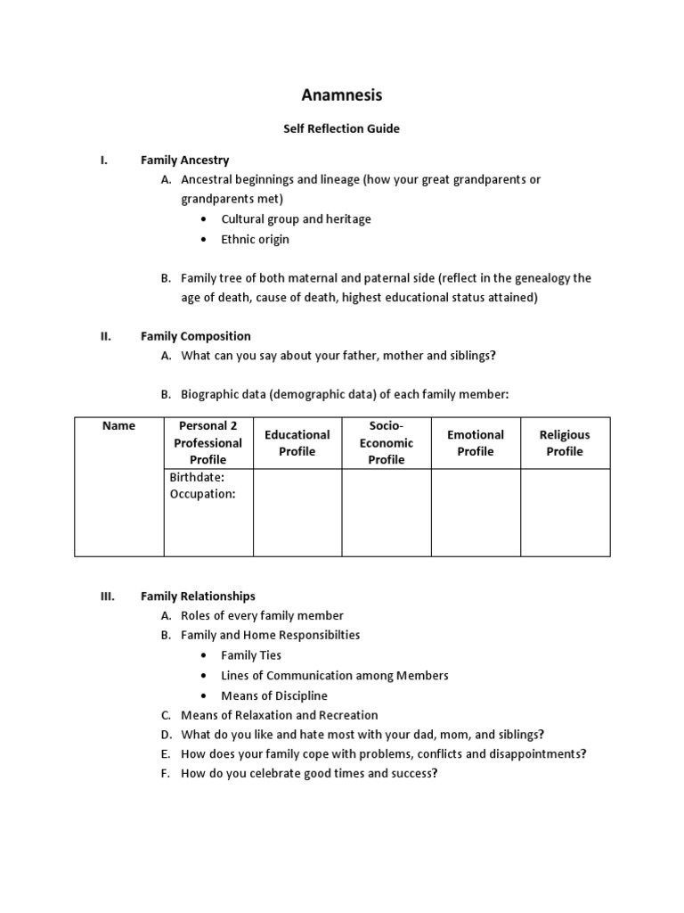 Sample Anamnesis | Download Free PDF | Child Development | Relationships