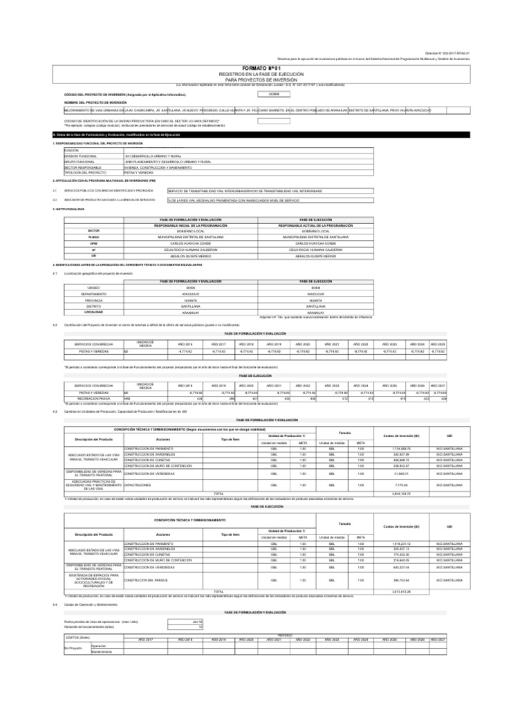 Formato #1 Registro de Fase de Inversion | PDF | Programación de ...