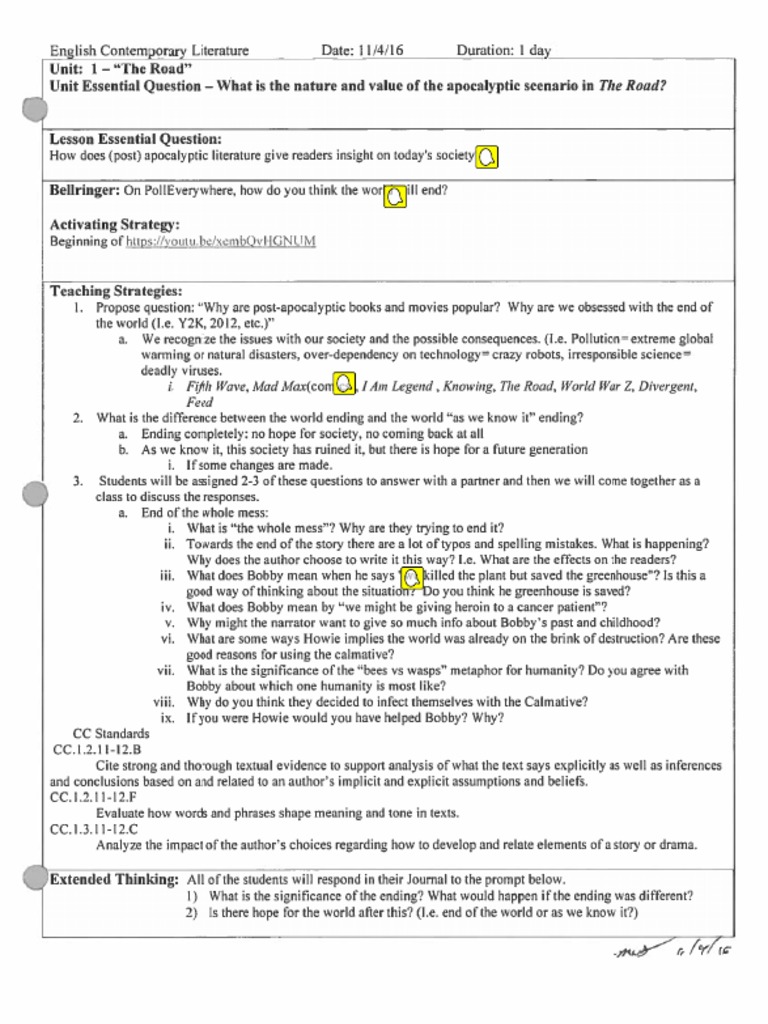 Apocalyptic Literature Lesson Plan | PDF
