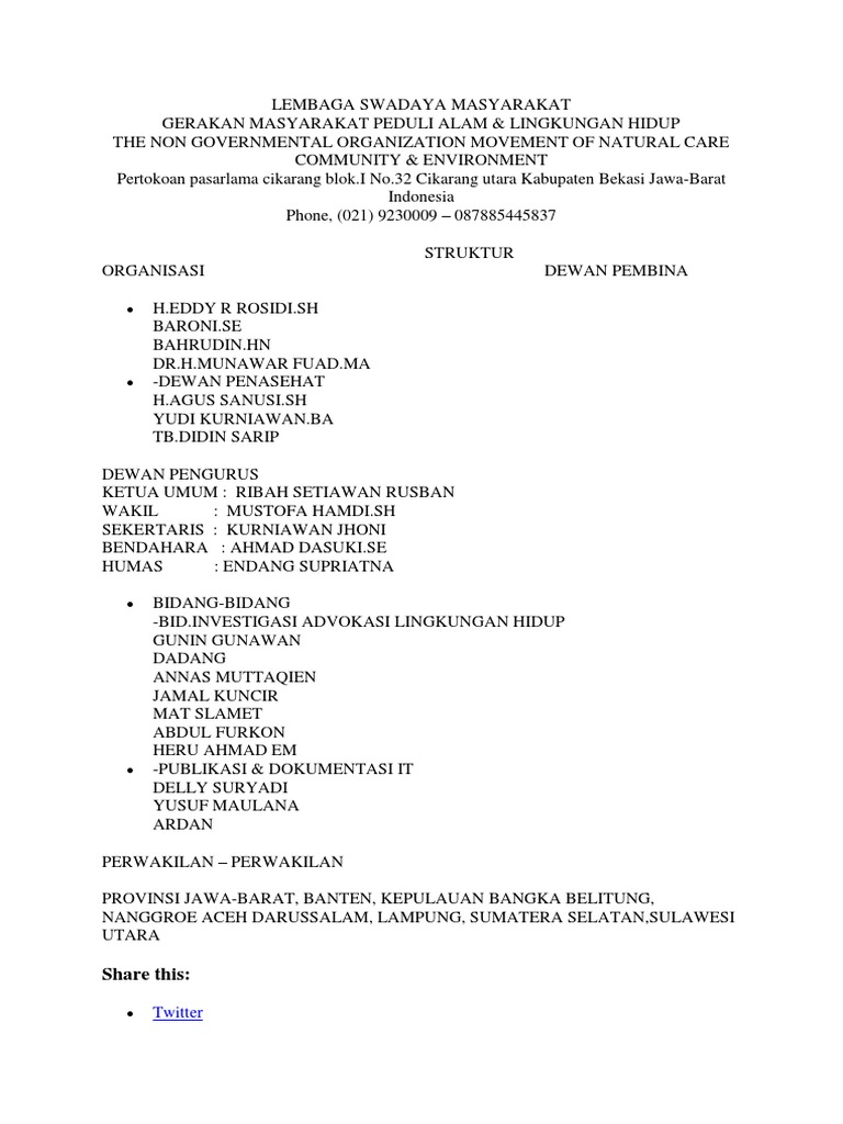 Lembaga Swadaya Masyarakat | PDF