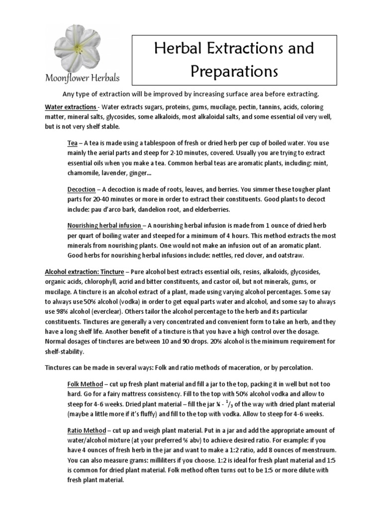 Herbal Extractions and Preparations | PDF | Herbalism | Vinegar