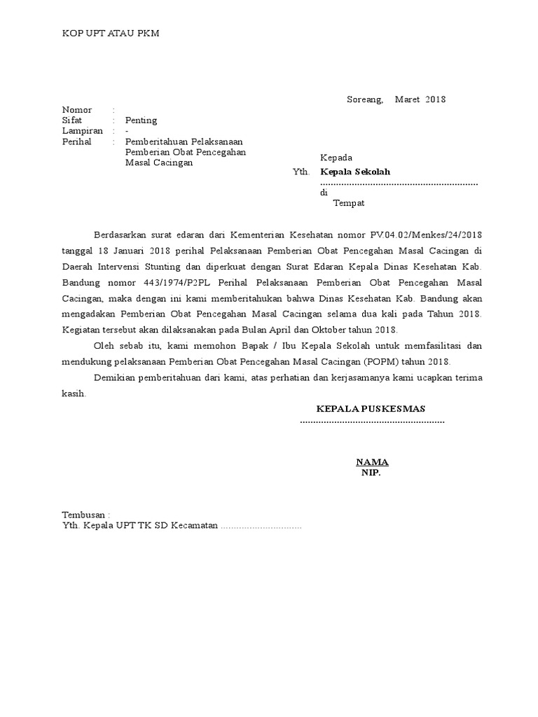 Draft Surat Pemberitahuan | PDF