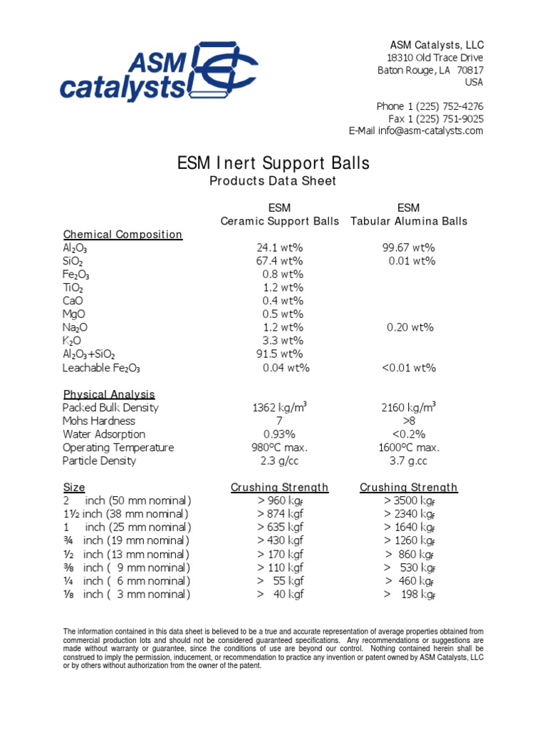 ESM Inert Support Balls | PDF | Applied And Interdisciplinary Physics ...