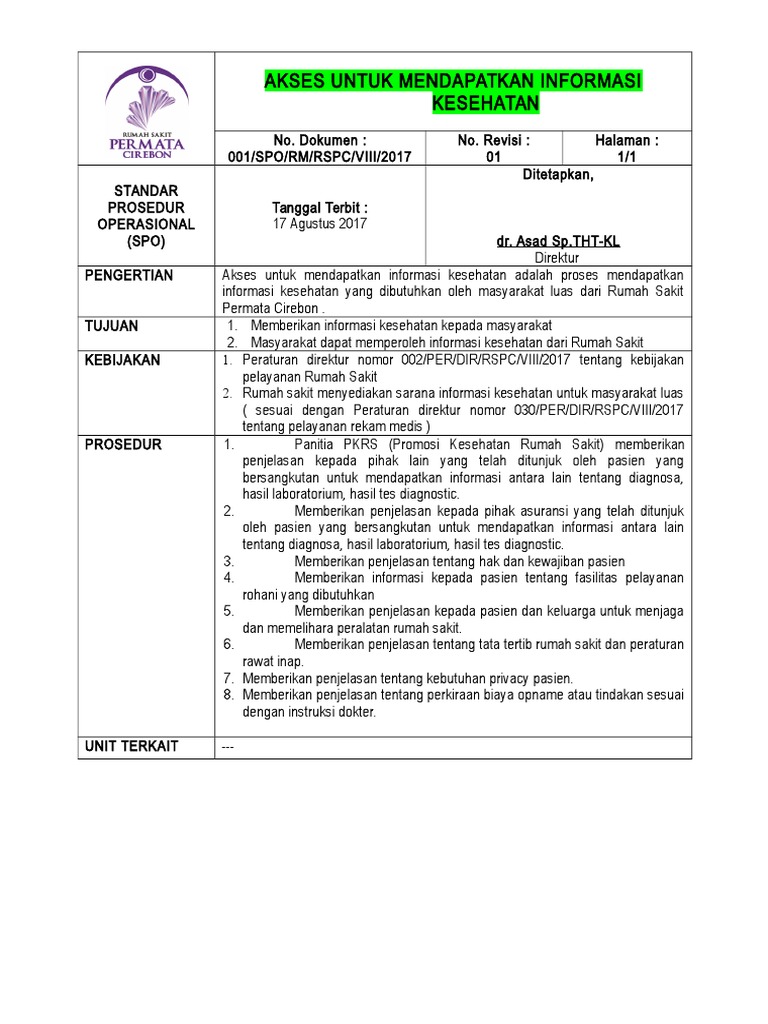 Spo Rekam Medis | PDF