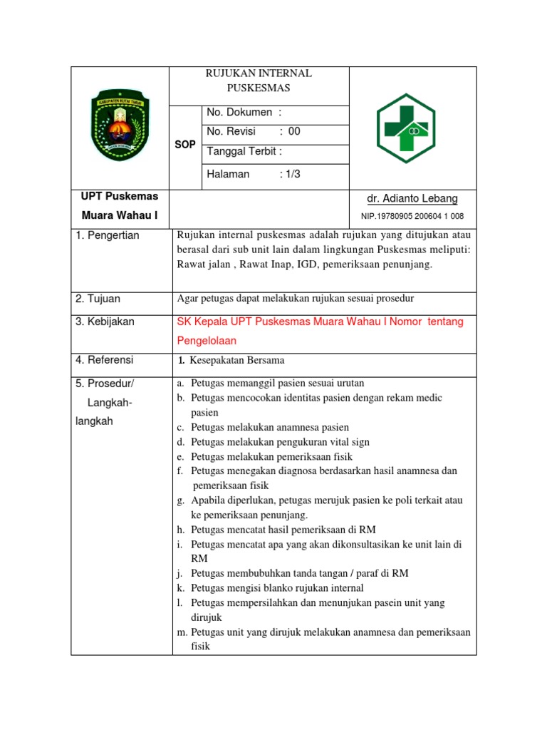 Sop Rujukan Internal | PDF