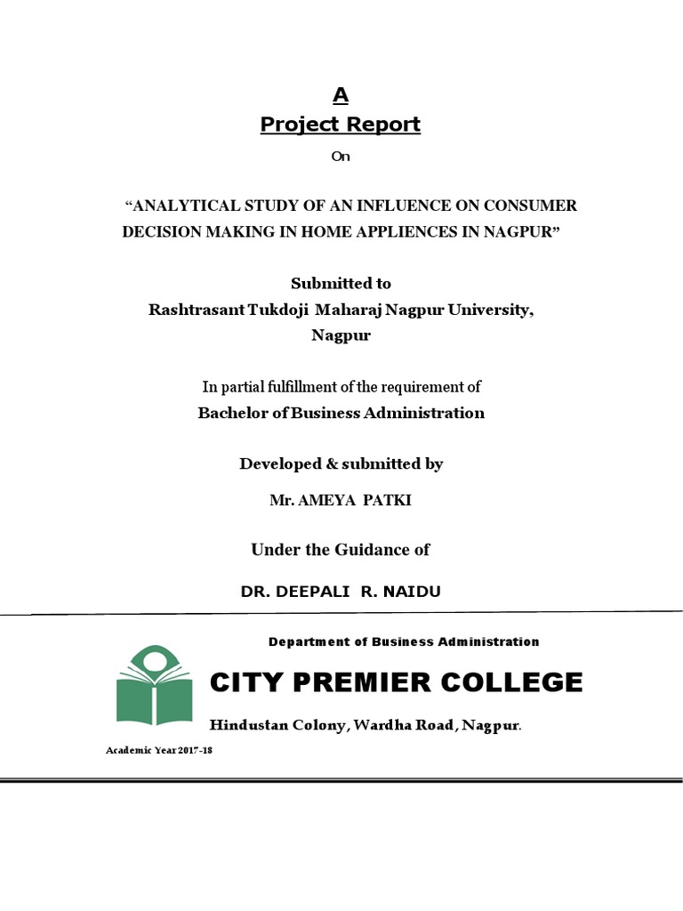 City Premier College: A Project Report | PDF | Academia | Science