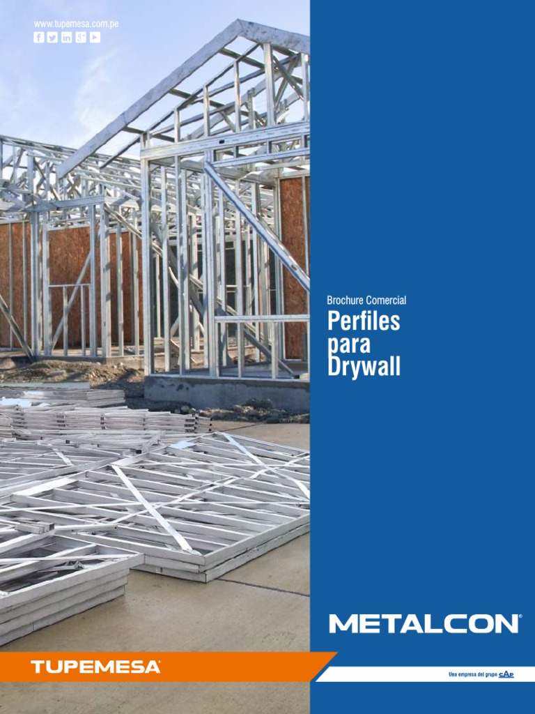 BROCHURE PERFILES DRYWALL METALCON - Tupemesa - EdAgo17 PDF | PDF