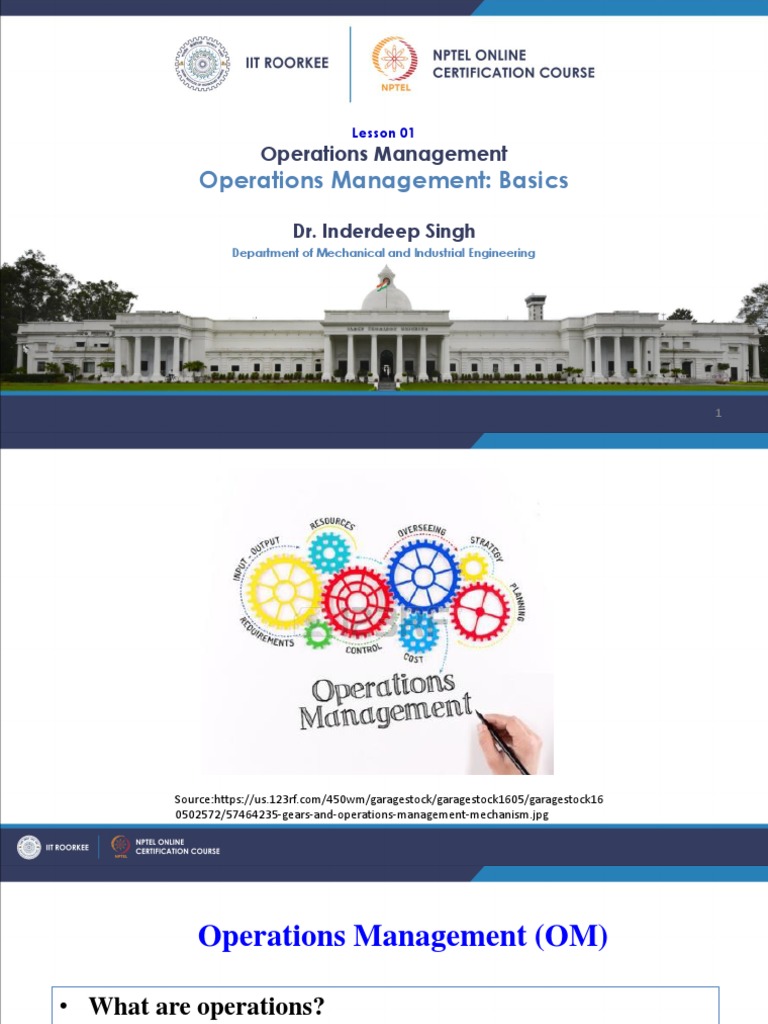 Lecture 01 Operations Management Basics | PDF | Operations Management ...