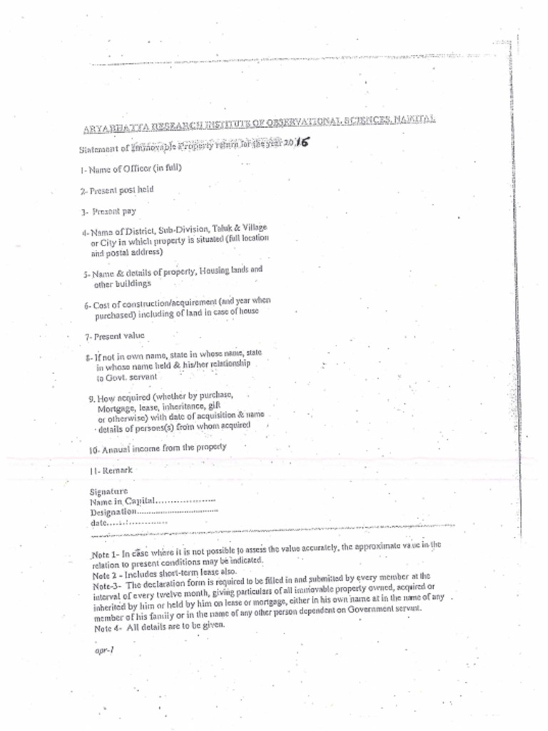 Property Return Form | PDF